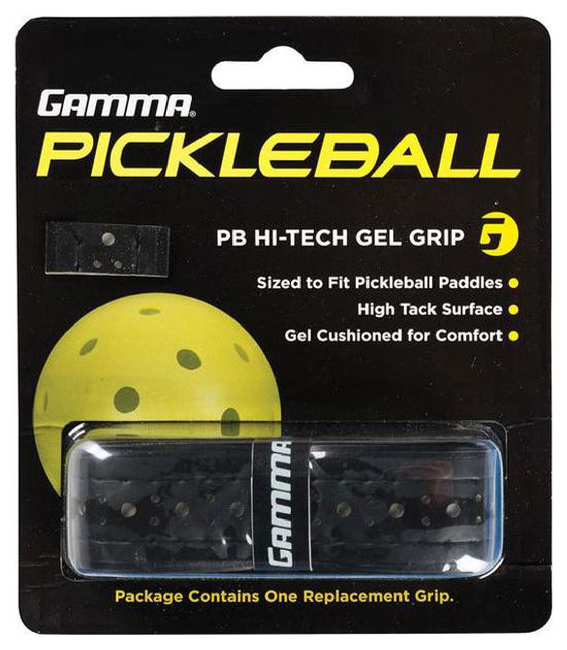 Gamma Hi-Tech Gel Pickleball Replacement Grip - Black