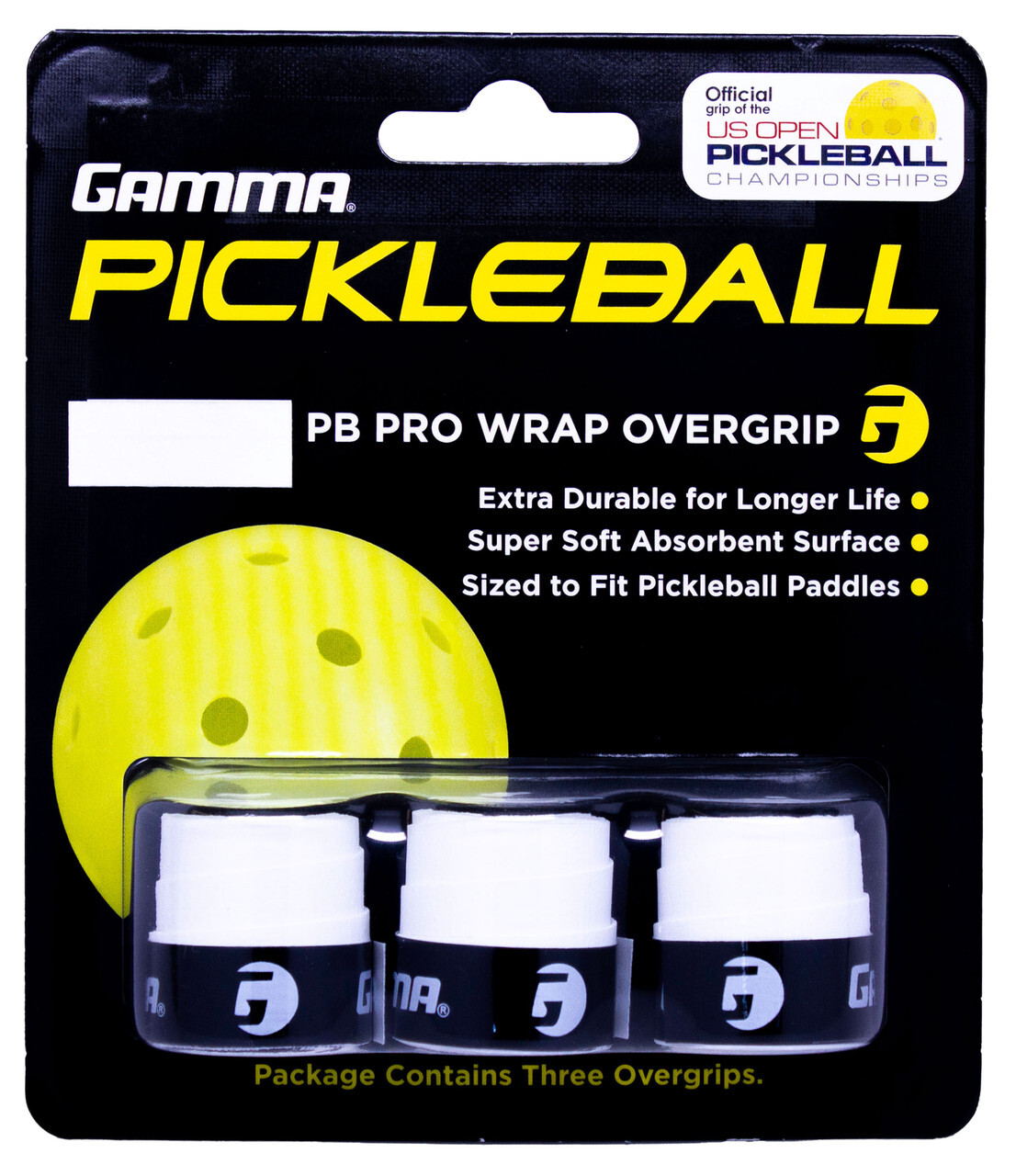 Gamma Pro Wrap Pickleball Overgrips 3 Pack - White