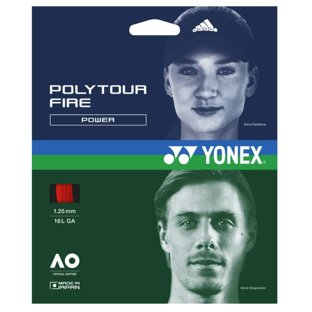 Yonex Poly Tour Fire 1.25/16L Red - 12m Set
